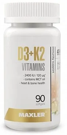 Maxler - Vitamin D3 + K2, 90 капсул (Витамины)