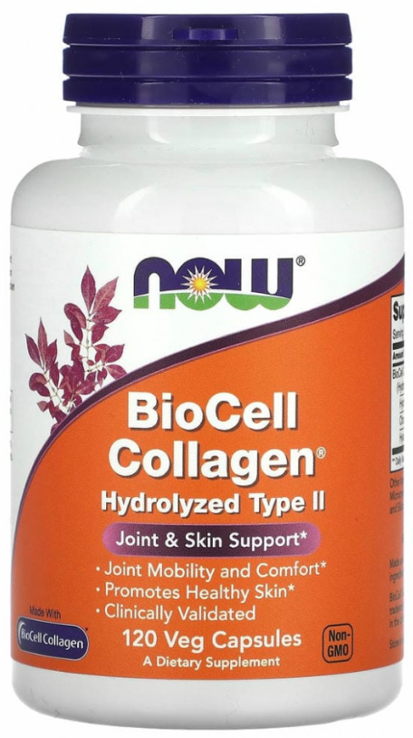NOW - BioCell Collagen, гидролизованный тип 2, 120 капсул (Коллаген)