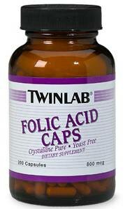 Twinlab - Folic Acid 800мкг, 200 капсул (Витамины)